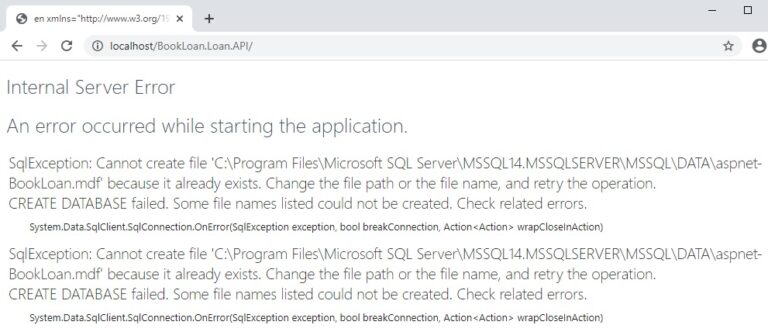 Resolving A Common Sql Database Creation Error In Net Core