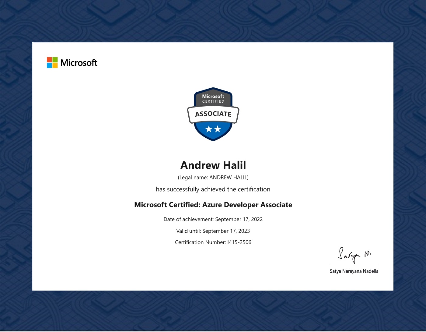 Credentials – andrewhalil.com