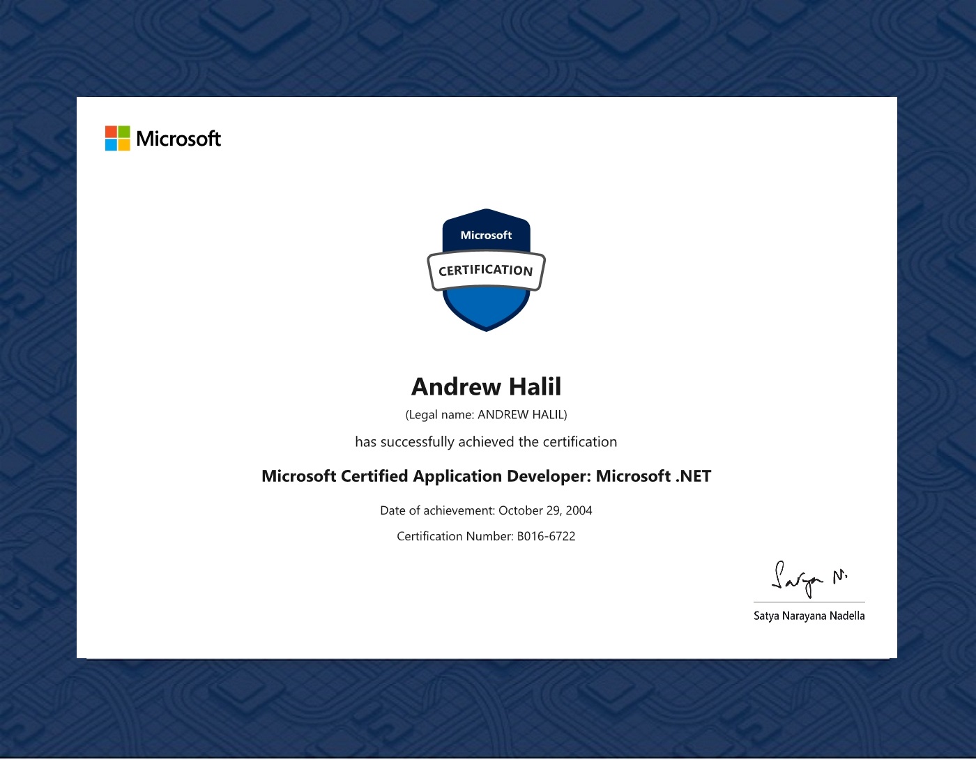 Credentials – andrewhalil.com